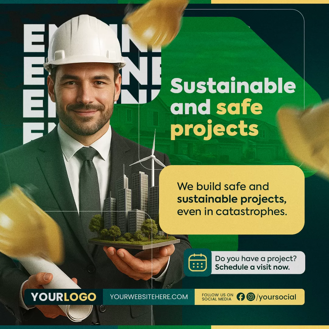 Editable PSD Architectural Flyer – Property & Engineering Design ...