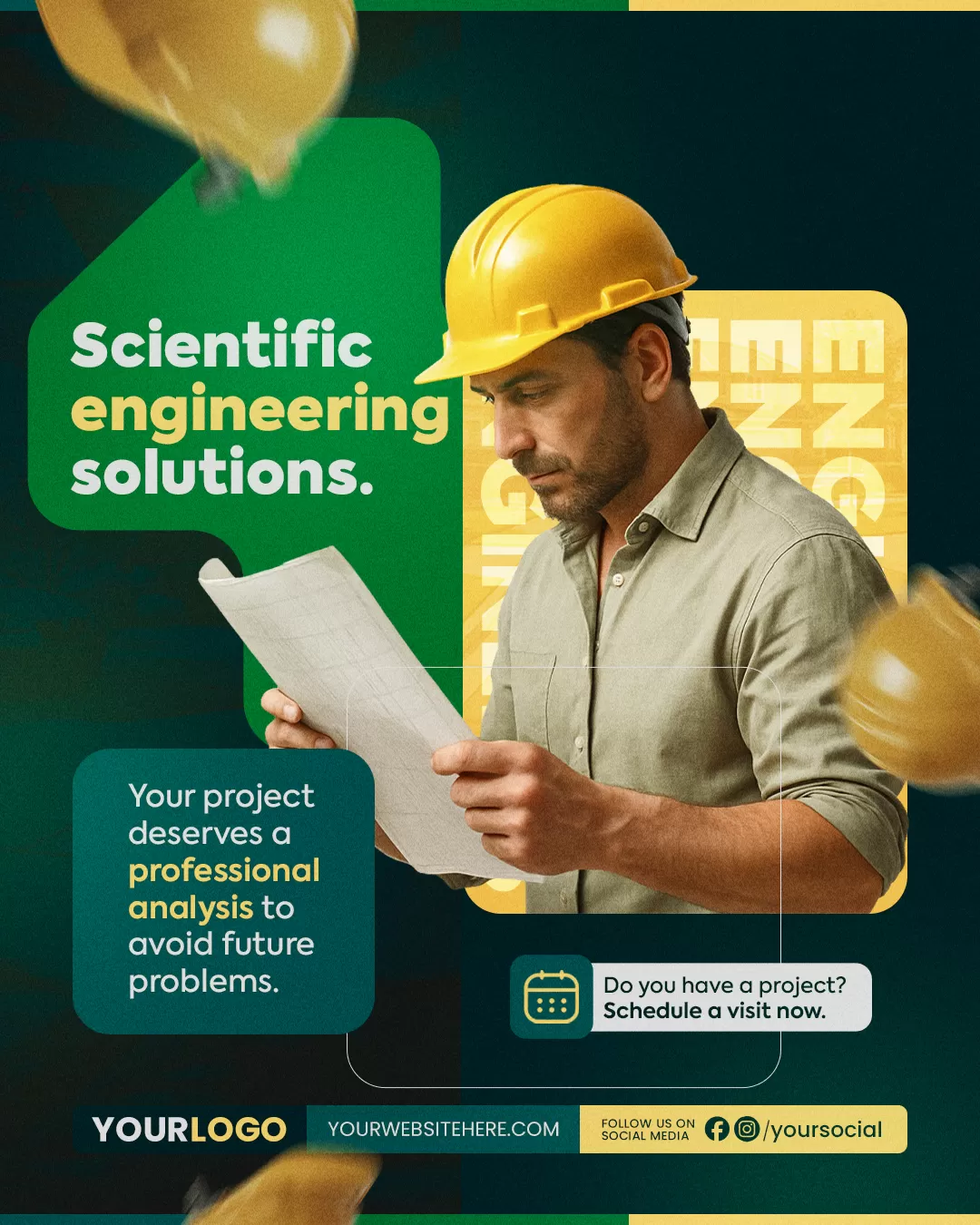 Editable PSD Architectural Flyer – Property & Engineering Design ...