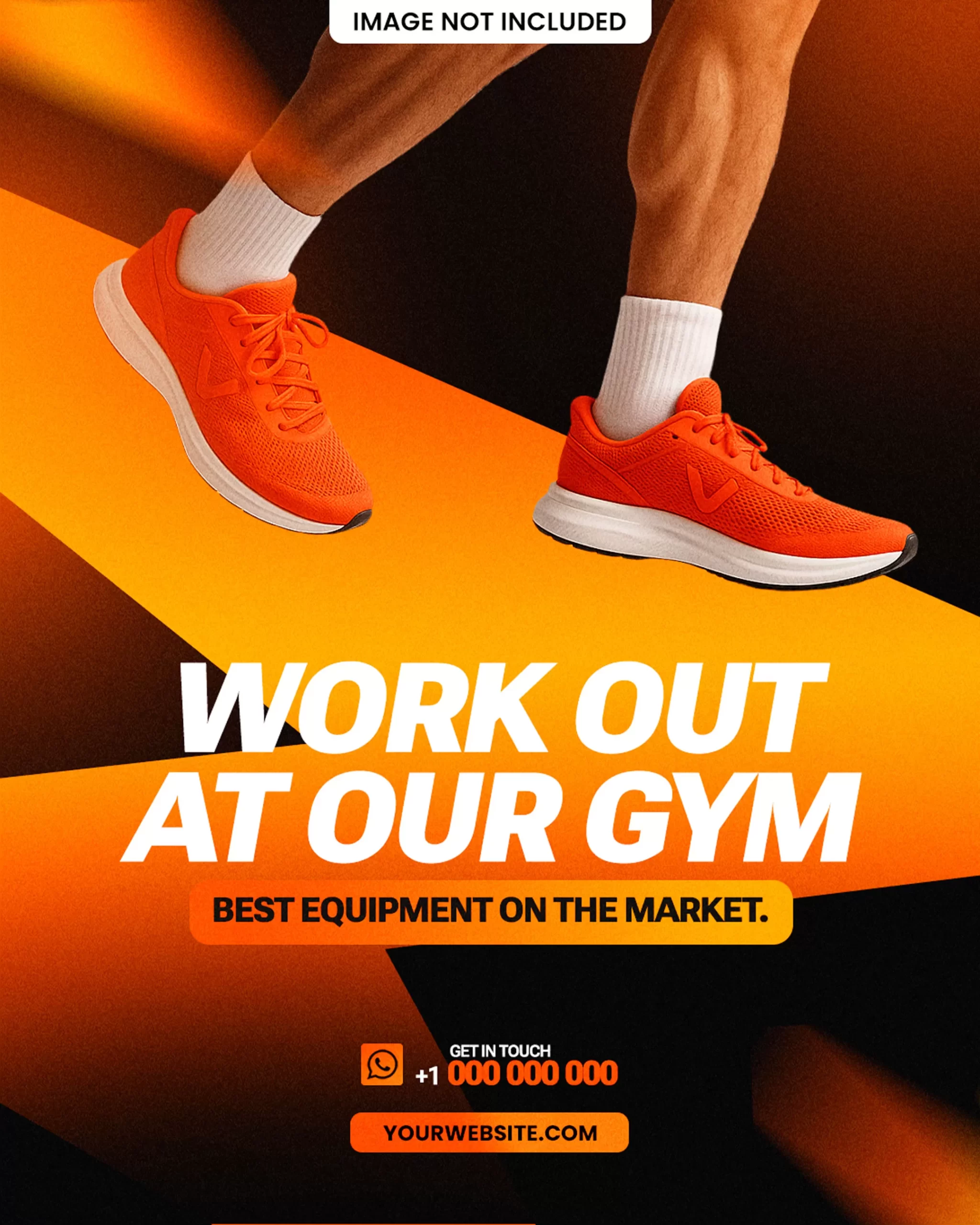 Editable PSD Gym & Fitness Poster – Customizable Workout Promotion ...